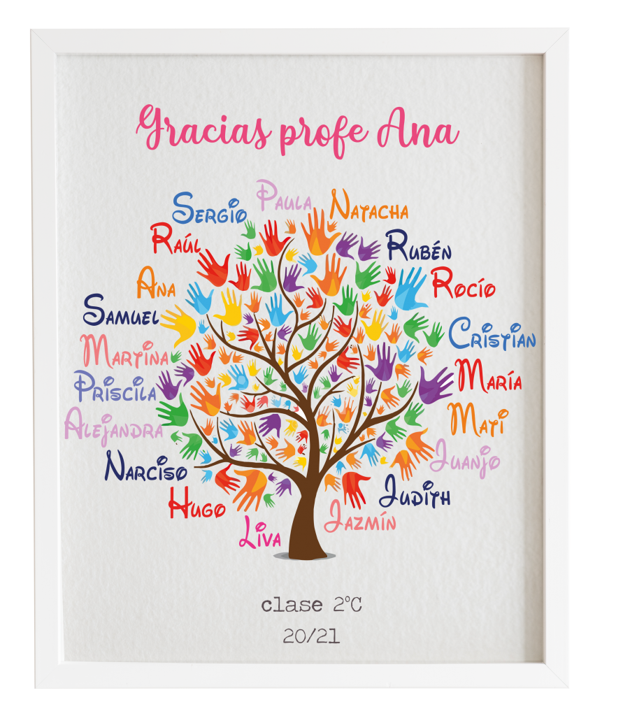 Lámina personalizada para profes manos - Tú personalizas